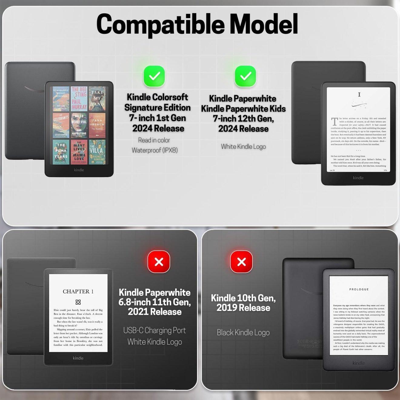 TNP Stand Case for Kindle Paperwhite 12th Generation 2024 / Kindle ...